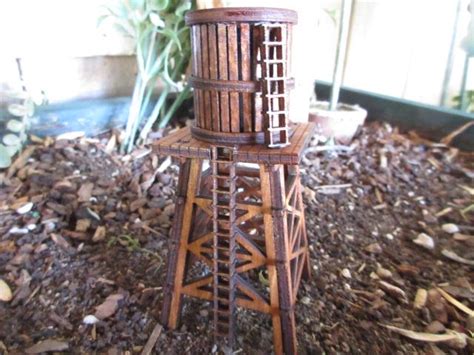 Ho Scale Miniature Old West Wooden Water Tower 1 87 Model Train