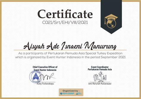 Aisya Ade On Linkedin Sertifikat Certificate Pertukaranpemudaasia