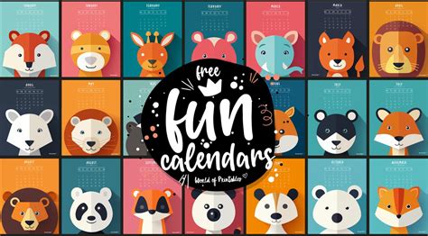Free Fun Printable Calendars