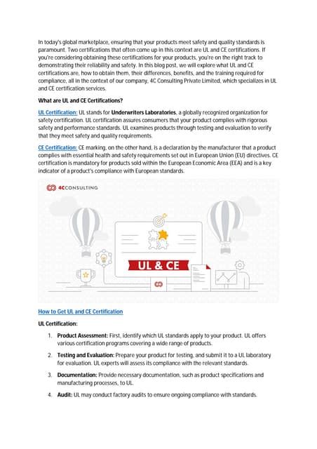 Ul And Ce Certification What You Need To Know Pdf