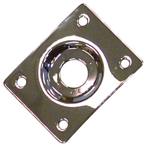 Guitar Tech Square Jack Socket Plate ~ Chrome Musical Supplies Direct
