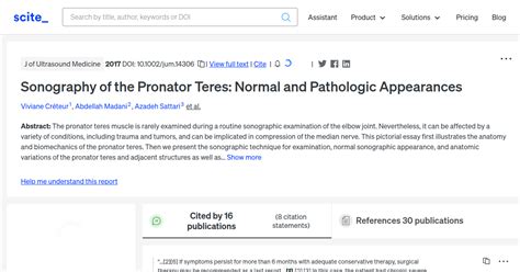 Sonography Of The Pronator Teres Normal And Pathologic Appearances Scite Report