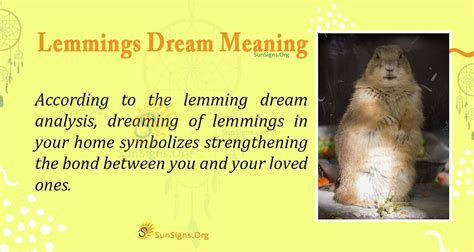 Lemming Dream Symbol Meaning Interpretation And Symbolism Sunsignsorg