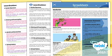 Computing Excel Spreadsheets Year 6 Planning Overview Cfe