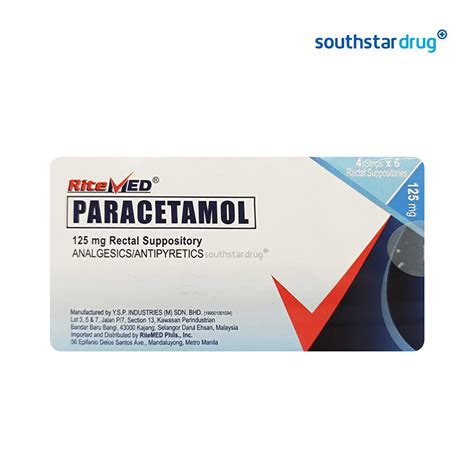 Buy Ritemed Paracetamol Rectal Suppository 125mg Online Southstar Drug