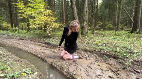 Knee High White Socks In Mud Dirty Stockings In Mud White Stockings