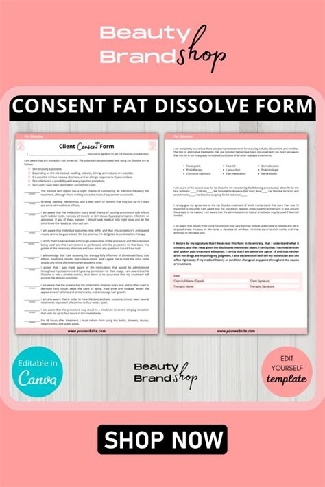 Consent Form Editable Fat Dissolving Forms Fat Dissolve Consent Form
