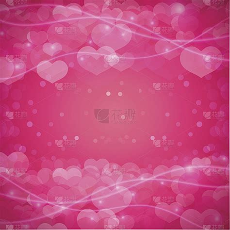 浪漫的背景，心形和闪闪发光的图案。