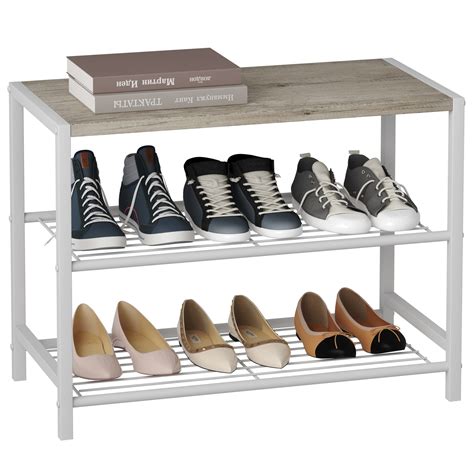 Homefort 3 Tier Shoe Rack Shoe Storage Shelf Industrial Shoe Tower