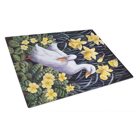 Ducks By Daphne Baxter Glass Cutting Board Large