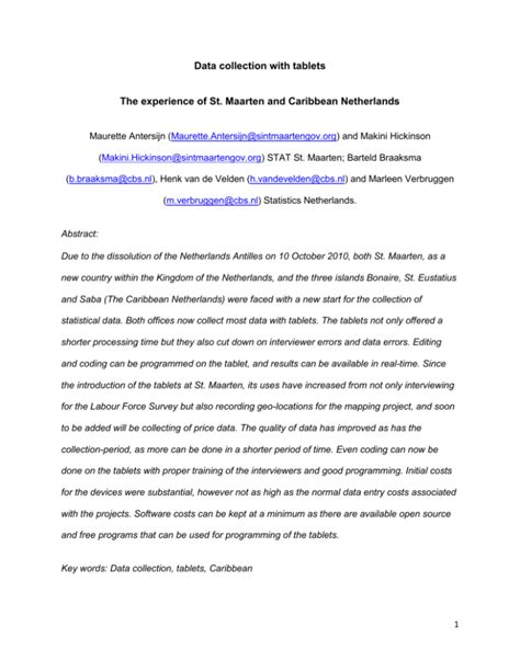 Data Collection With Tablets