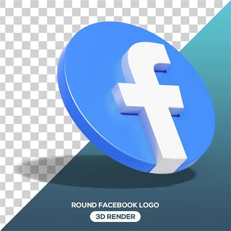 Png 3d Redondo Logotipo De Facebook ángulo Flotante Aislado Render Meta