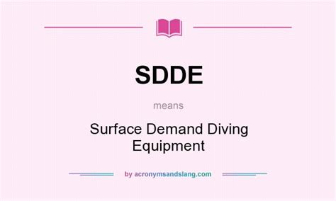 Sdde Surface Demand Diving Equipment In Undefined By