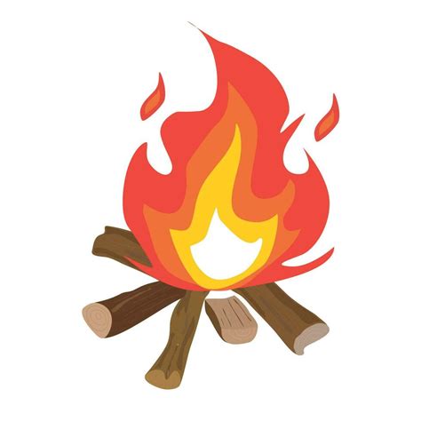 Campfire Vector Illustration Outside Fire Cartoon Vector Fire At A