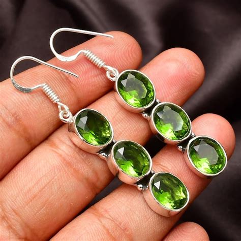 Peridot Earrings Etsy