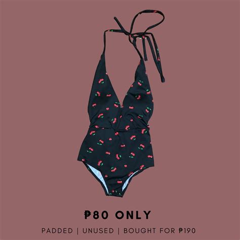 Cherry Swimsuit Womens Fashion Swimwear Bikinis And Swimsuits On Carousell