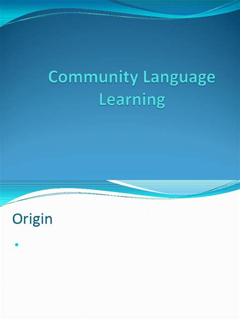 Community Language Learning Pdf Learning Second Language