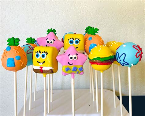 Spongebob Cake Pops Spongebob Cake Pops Etsy