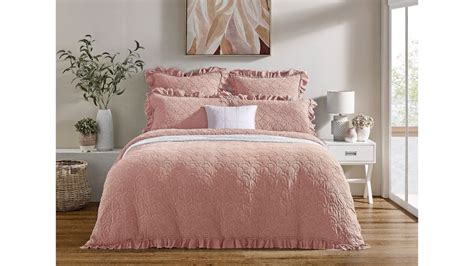 Lavenue Bronte Quilted Dusty Pink Quilt Cover Set Harvey Norman