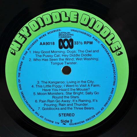 12 Vinyl Gatefold Album Hey Diddle Diddle Songs From Kindergarten