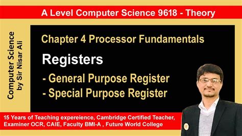 Registers Cpu A Level Cs 9618 Paper 1 Theory Youtube