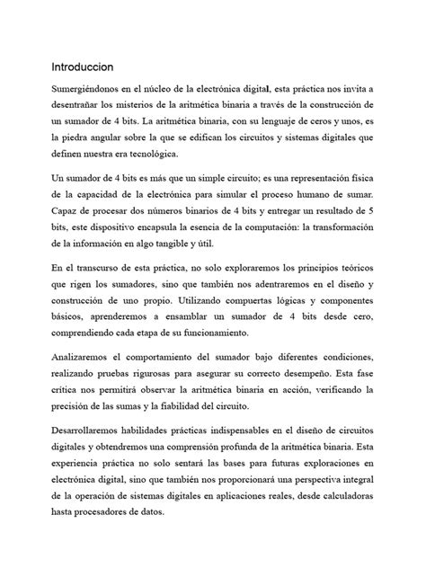 Practica Sumador De 4 Bits Con 2 Digitos Pdf Puerta Lógica