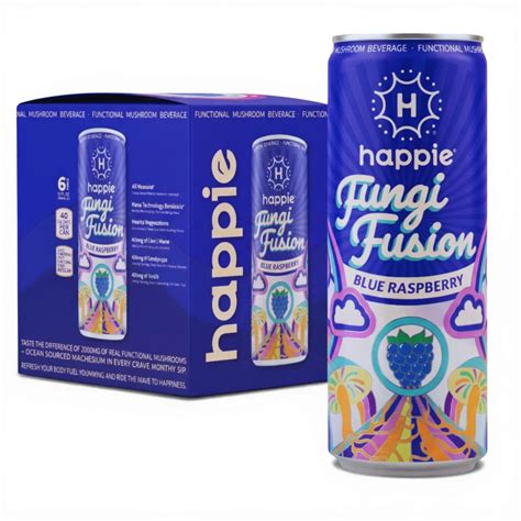 Happie Fungi Fusion Blue Raspberry Sparkling Mushroom