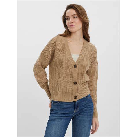 Cardigan Corto Con Bottoni Beige Vero Moda La Redoute