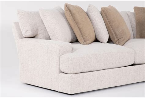Dustin 126 Beige Fabric 3 Piece L Shaped Sectional Symmetrical