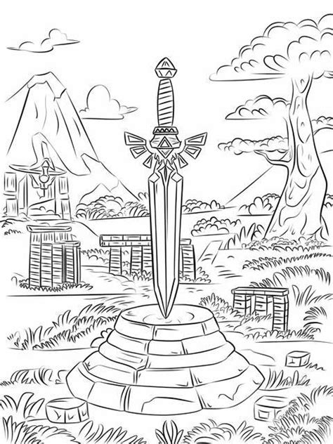 Legend Of Zelda Coloring Pages Suchdrawing