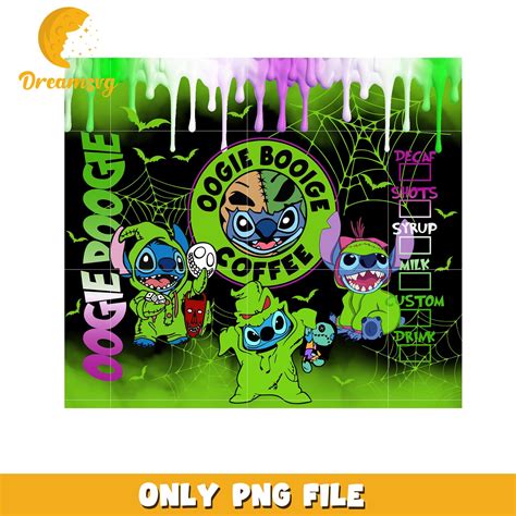 Stitch Oogie Boogie Coffee Png Disney Friends Halloween Vibes Png