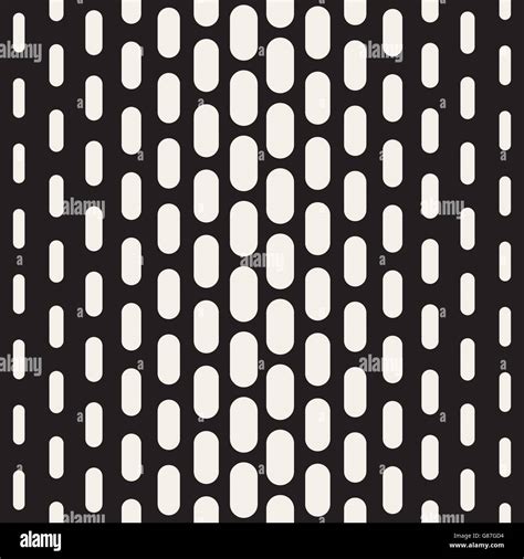 Vector Seamless Black And White Vertical Rounded Rectangle Geometric