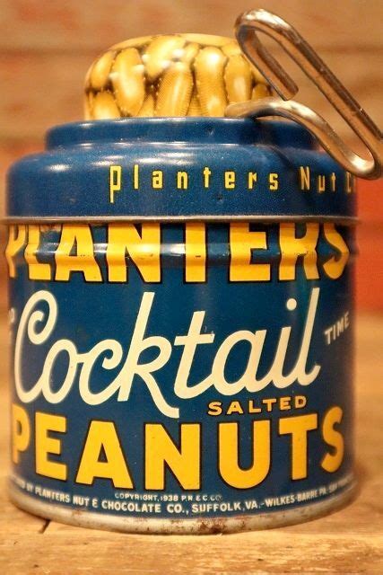 Ct 230601 26 Planters Mr Peanut 1940s 1950s Cocktail Peanuts Tin