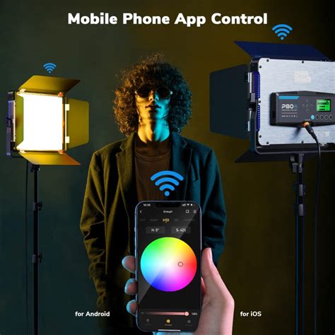 Pixel P80 Rgb 풀 컬러 Led 채우기 라이트 App 원격 제어 태블릿 사진 라이브 사진 소프트 라이트 분위기 조명세트 영국 플러그 어댑터