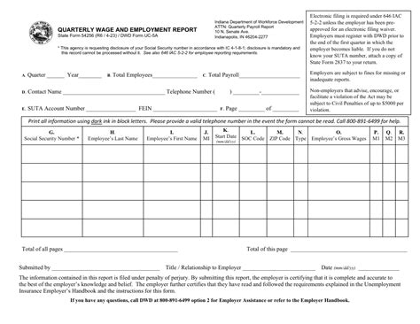 State Form 54256 Dwd Form Uc 5a Fill Out Sign Online And Download