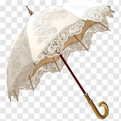 Lace Trimmed Ivory Parasol With Elegant Embroidery And A Beautifully