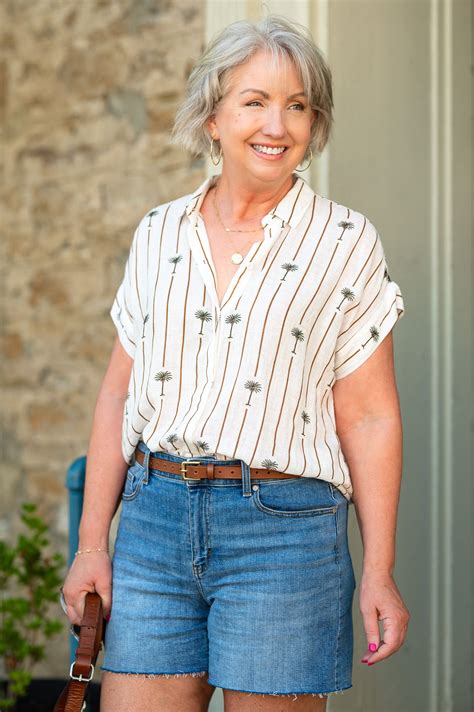 Level Up Your Denim Shorts With Pretty Tops Dressed For My Day