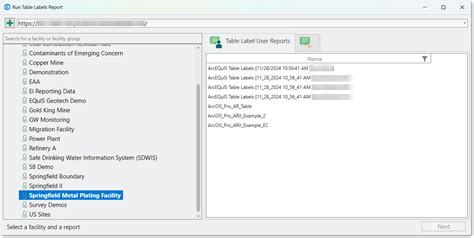 Equis Table Labels Reports In Arcgis Pro