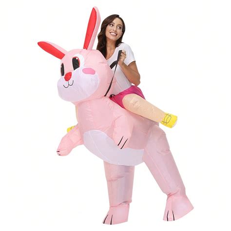 Inflatable Costume Easter Bunny Costume Adult Rabbit Riding Blow Up