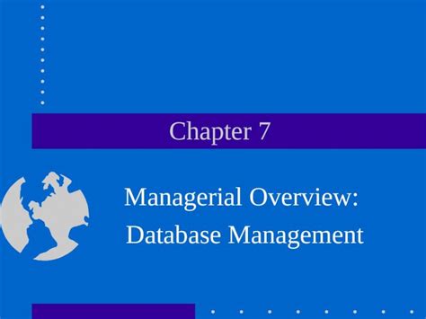 Ppt Chapter 7 Managerial Overview Database Management Dokumen Tips