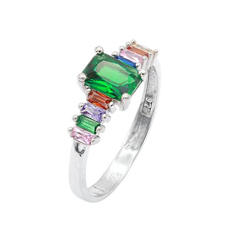 Inel Argint Rainbow Solitaire Cu Pietre Zirconia