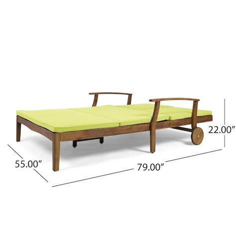 Christopher Knight Home Perla Acacia Wood Double Chaise Lounge Teak