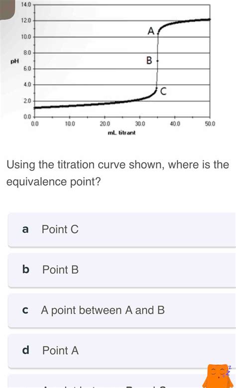 Solved 14 0 Using The Titration Curve Shown Where Is The Equivalence