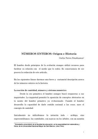 Historia De Los Números Enteros Lahistoria