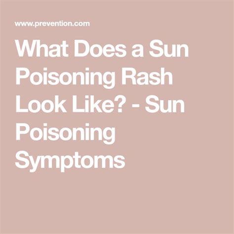 Recognizing A Sun Poisoning Rash