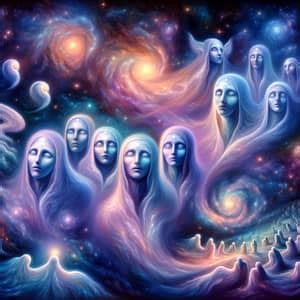 Otherworldly Entities In Celestial Cosmos A Surreal Fantasy Ai Art