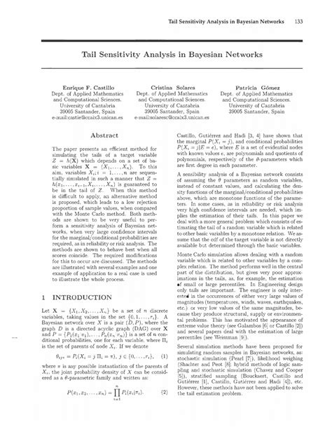 Pdf Tail Sensitivity Analysis In Bayesian Networks
