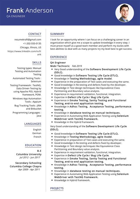 Qa Engineer Resume Sample In 2026 Resumekraft