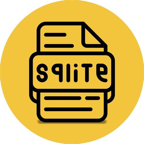 Sqlite Archivo Tipo Icono Archivos Y Documento Formato Extensión Con Un Contorno Estilo Diseño