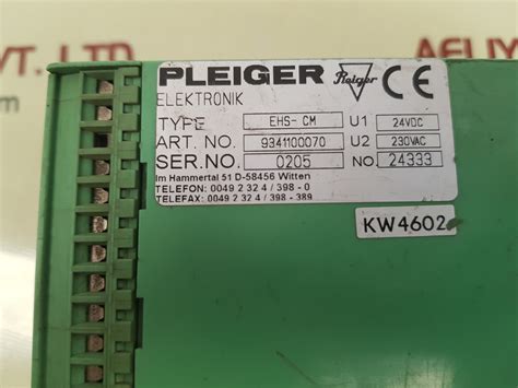 Pleiger Ehs Cm Control Module 9341100070 Aeliya Marine